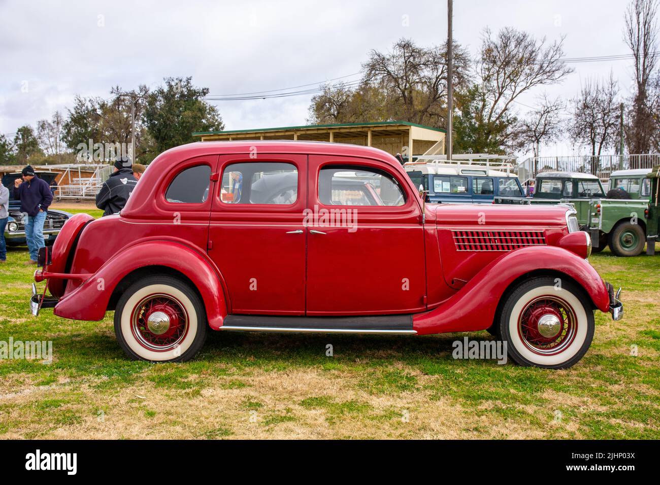 1936 Ford V8 DeLuxe Fordor Trunk back Touring Sedan Stock Photo - Alamy