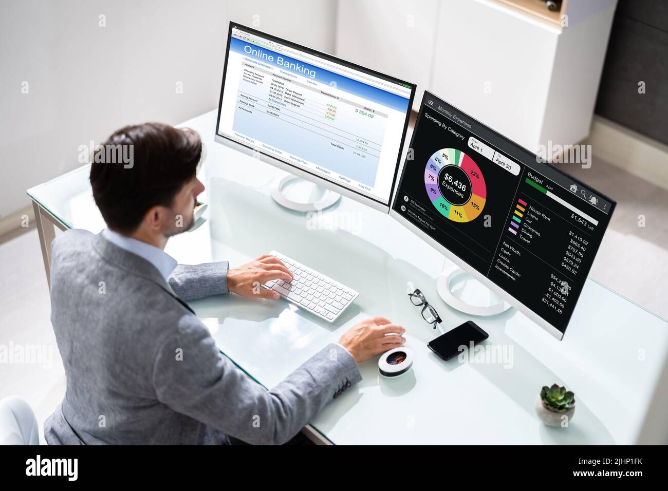 Money Planning Budget Tracker App On Laptop Stock Photo - Alamy