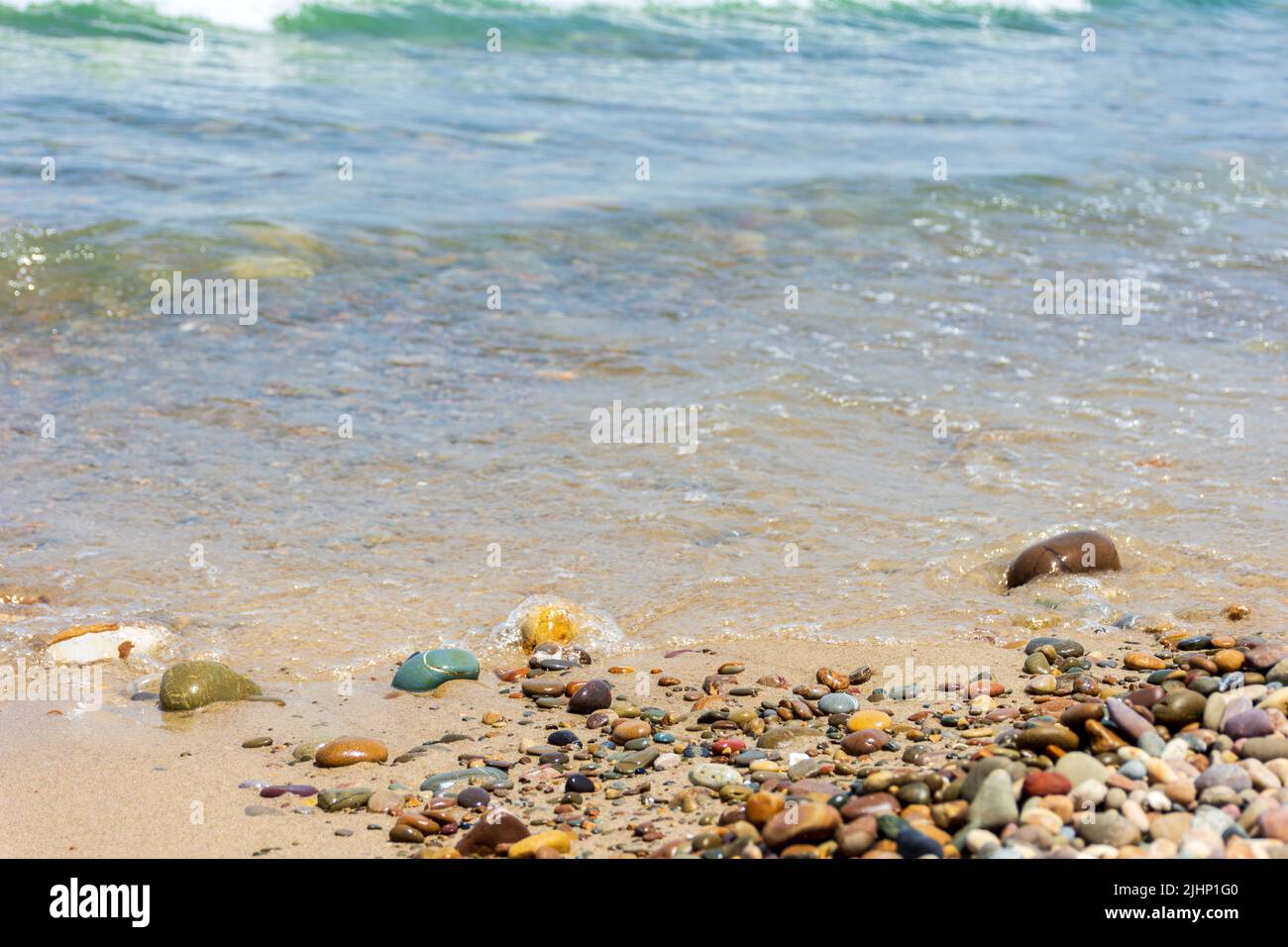 Pebble beach in Jijel city, Algeria. Summer vacation concept Stock ...