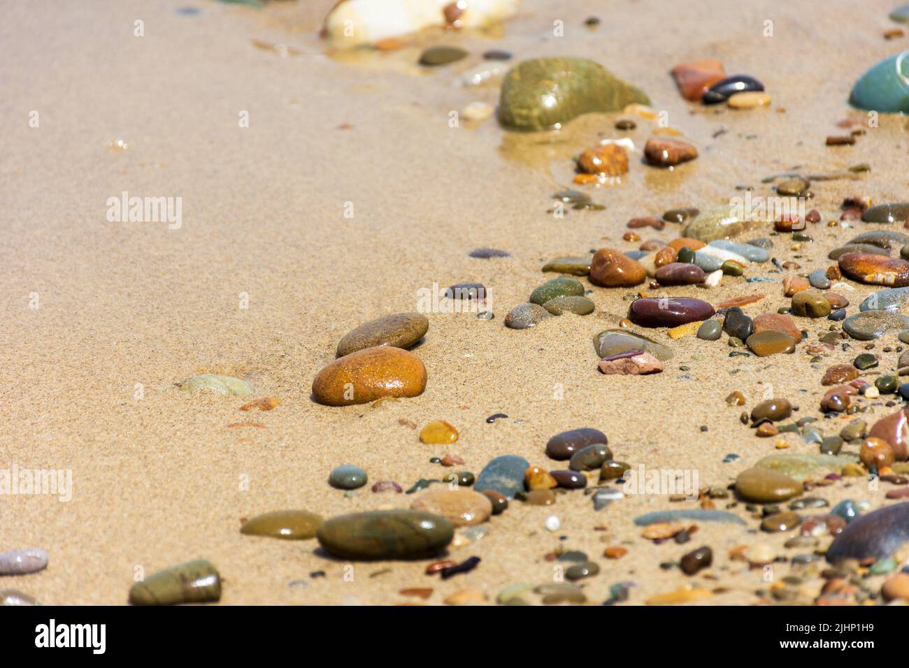Pebble beach in Jijel city, Algeria. Summer vacation concept Stock ...