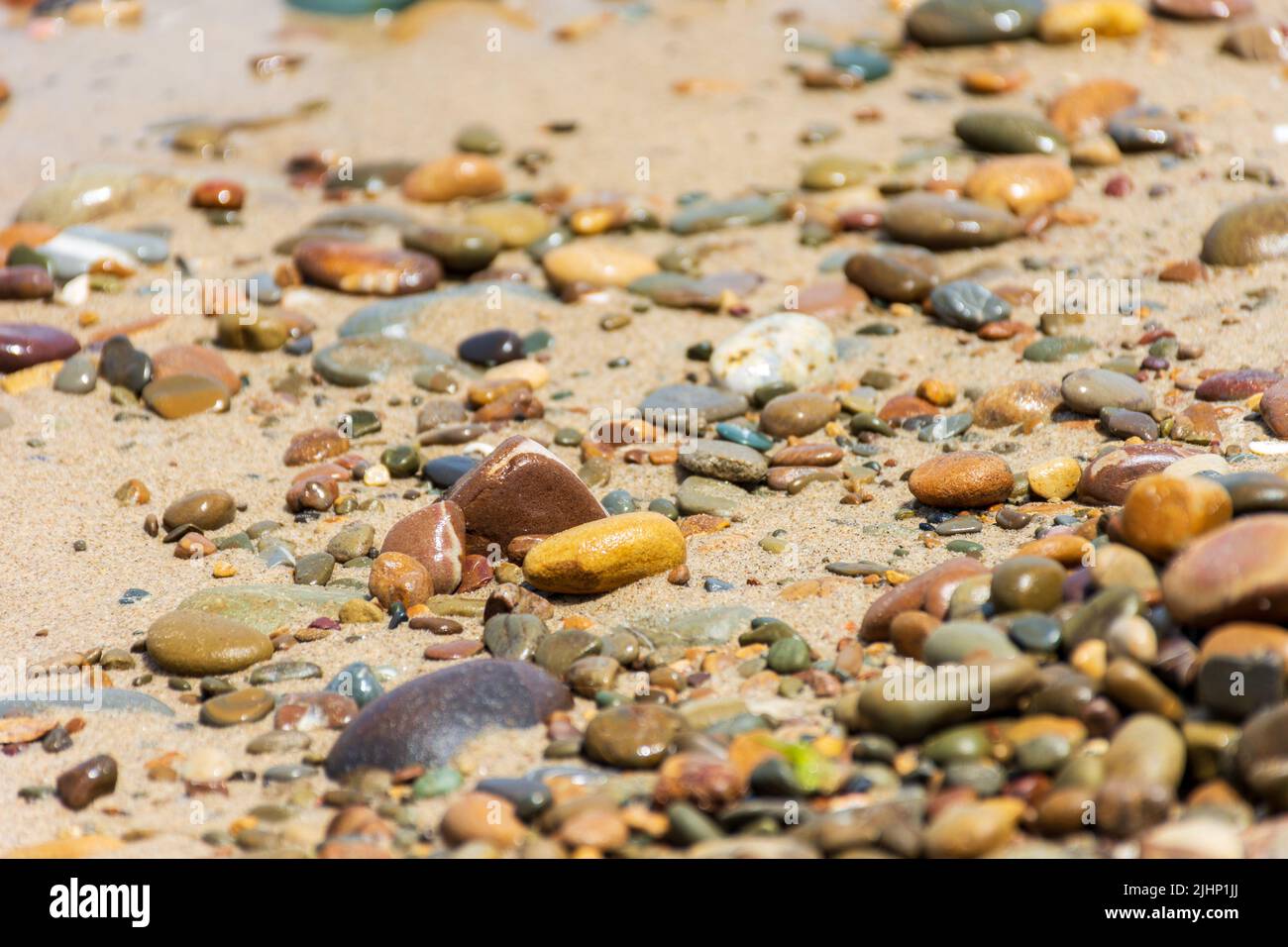 Pebble beach in Jijel city, Algeria. Summer vacation concept Stock ...