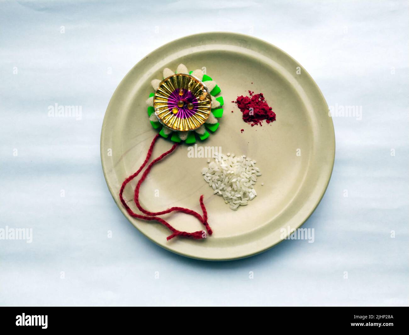 RAKHI THALI ISOLATED ON WHITE BACKGROUND Stock Photo - Alamy