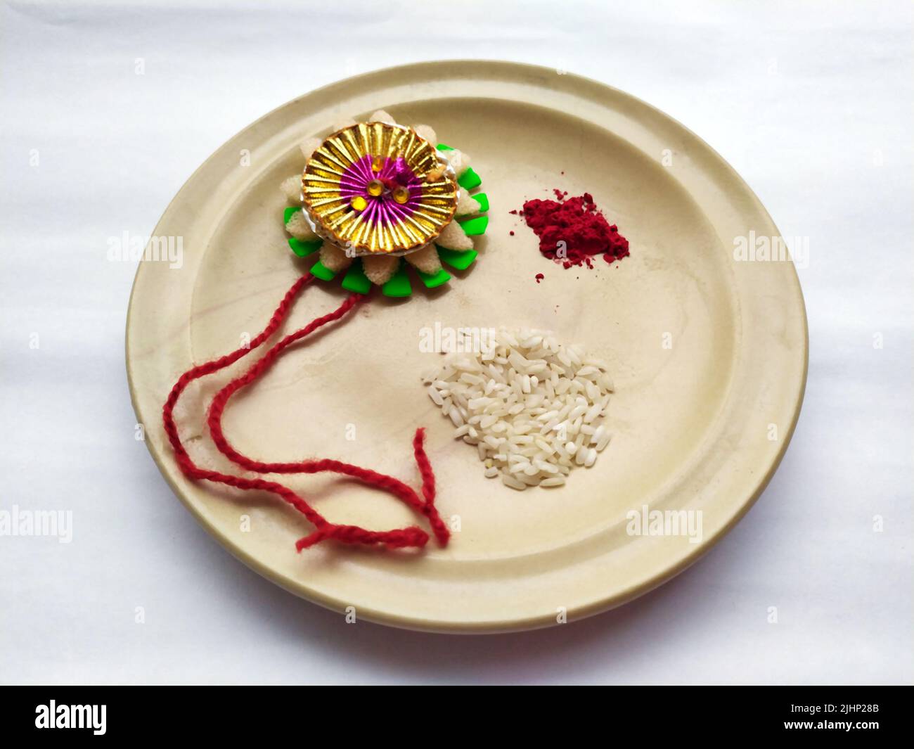 RAKHI THALI ISOLATED ON WHITE BACKGROUND Stock Photo - Alamy