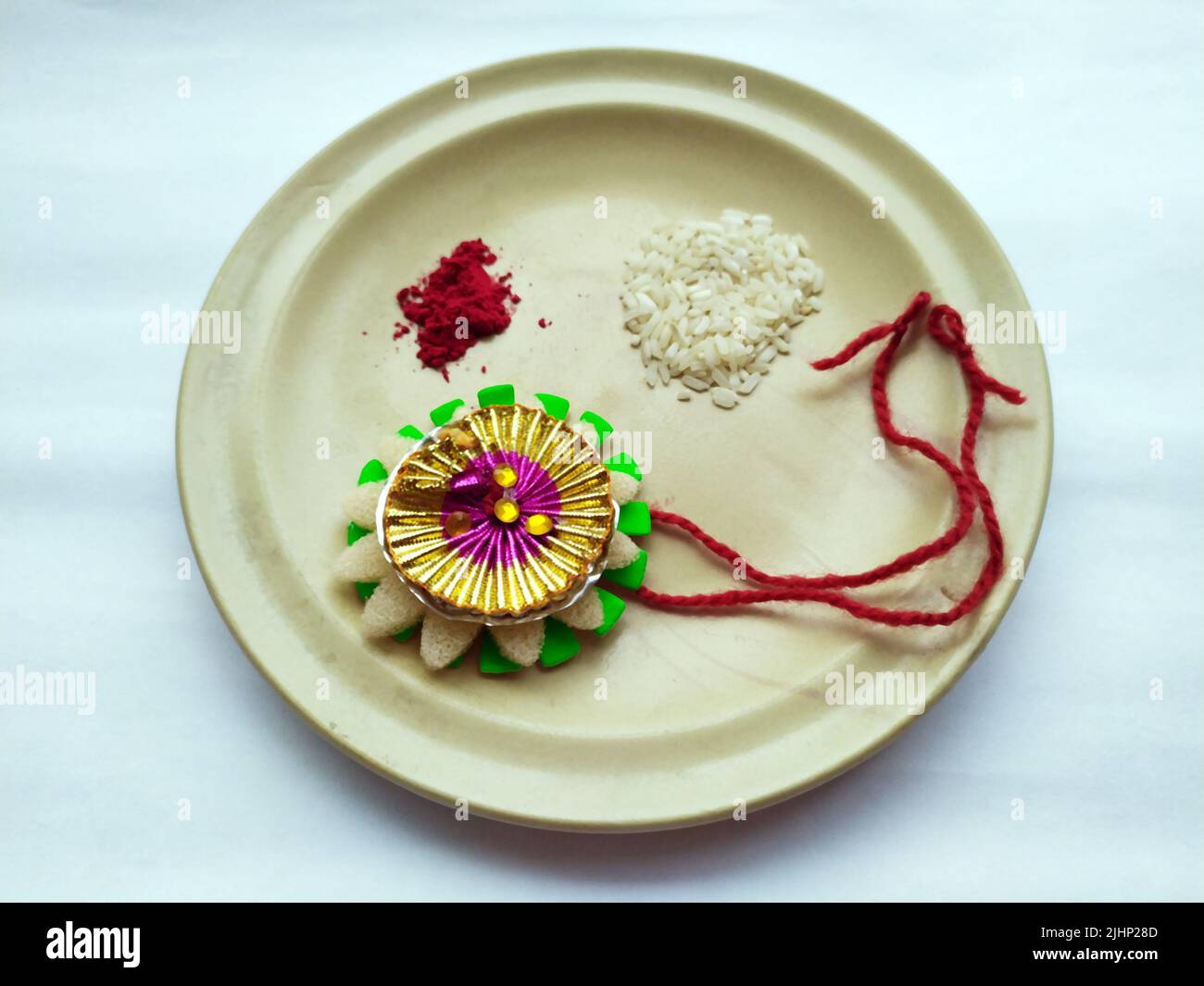 RAKHI THALI ISOLATED ON WHITE BACKGROUND Stock Photo - Alamy