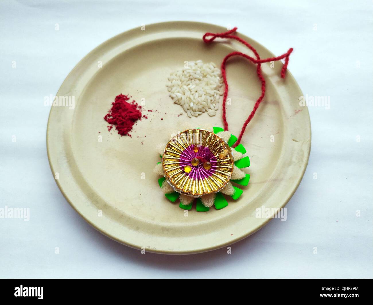 RAKHI THALI ISOLATED ON WHITE BACKGROUND Stock Photo - Alamy