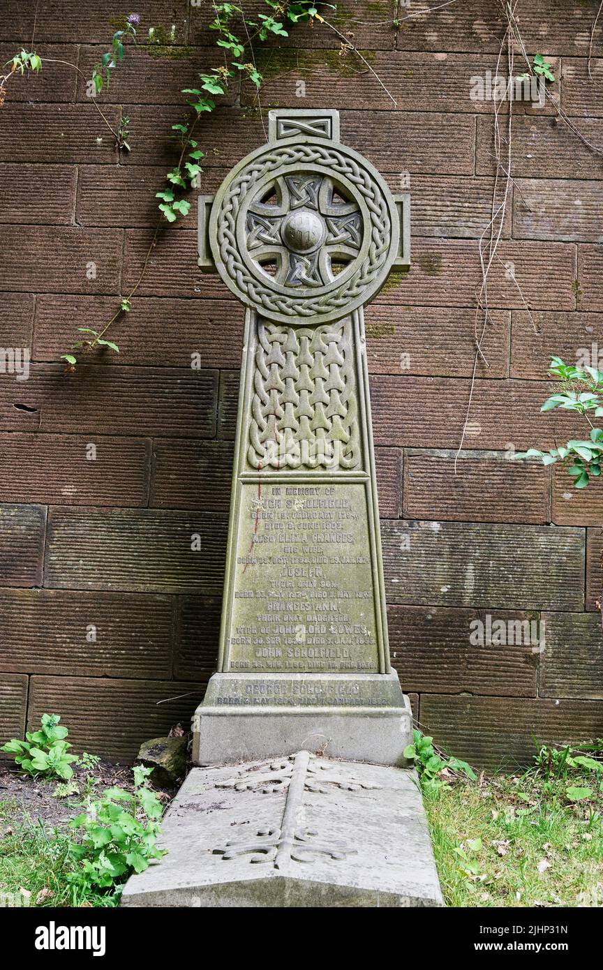 Grave stone in untended area of St Jame's cemetery,Liverpool Stock ...