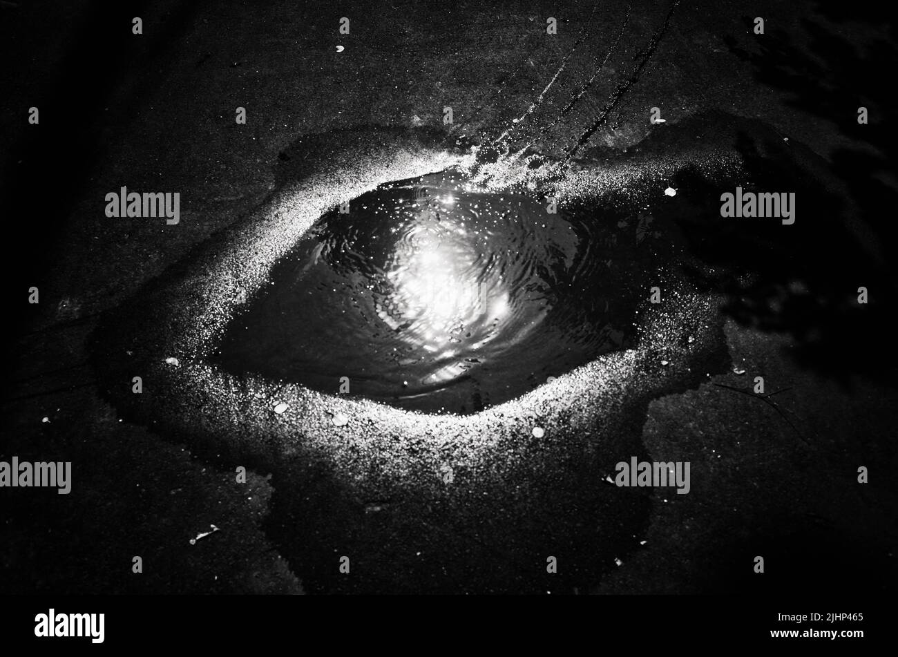 A puddle on the street that looks like an eye Stock Photo - Alamy