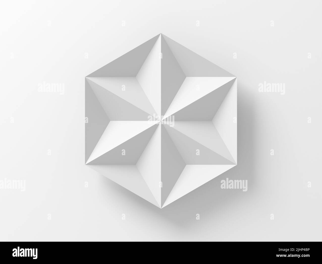 Asanoha, element of traditional Japanese relief pattern. Abstract white ...