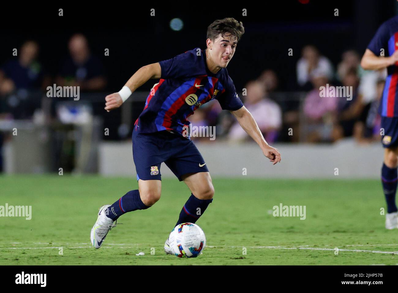 FORT LAUDERDALE, FL - JULY 19: FC Barcelona midfielder Gavi (30) during ...