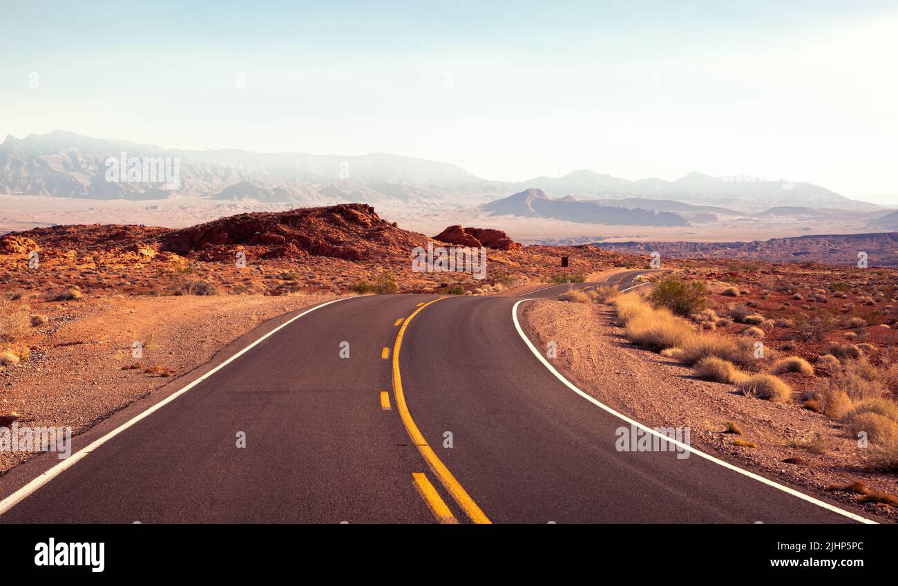 Winding road through the desert landscape. White Domes Road (Mouse’s ...