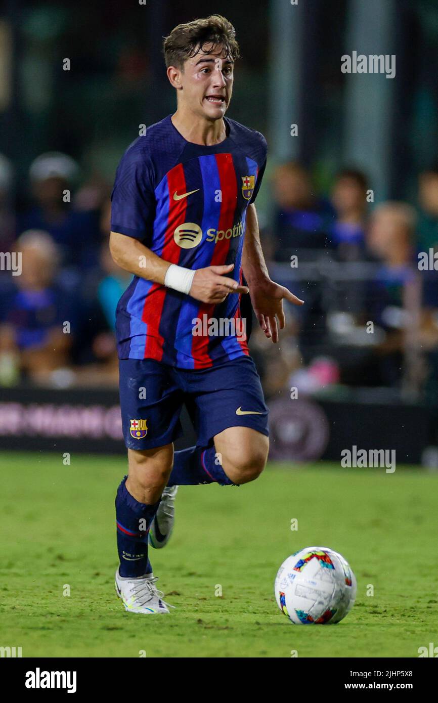 FORT LAUDERDALE, FL - JULY 19: FC Barcelona midfielder Gavi (30) during ...