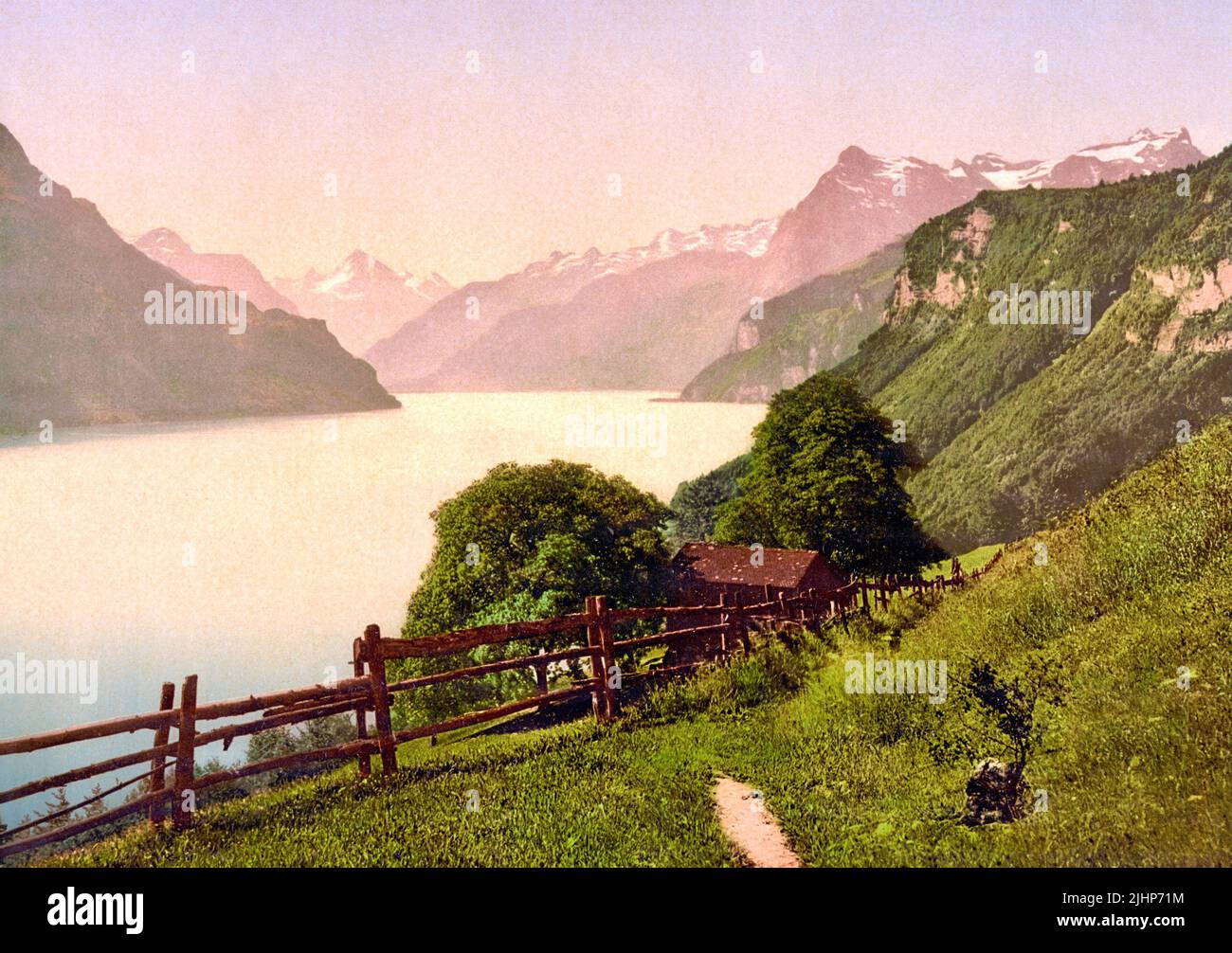 Lake Uri and Lake Lucerne, Uri, Switzerland 1890 Stock Photo - Alamy