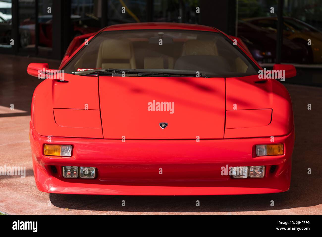 Miami Beach, Florida USA - April 15, 2021: red Lamborghini diablo ...