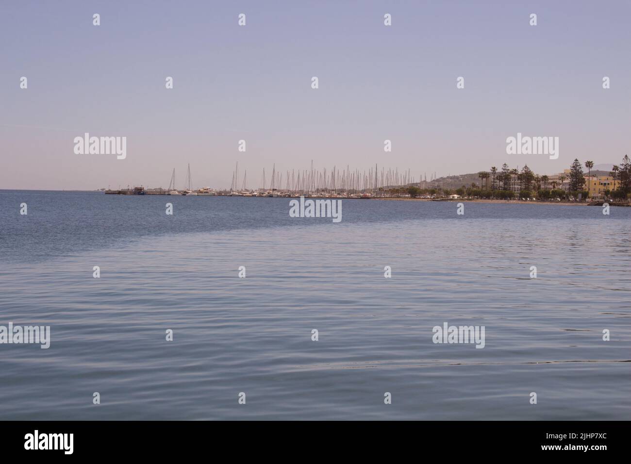 Port in the city of Kos. Beautiful harbour view in Kos Island Stock ...