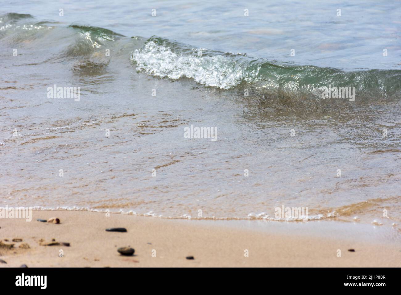 Tiny Mediterranean sea waves in Jijel city, Algeria. Summer vacation ...