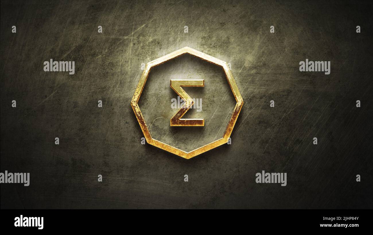 3D rendering cryptocurrency ergo coin on colorful background ...