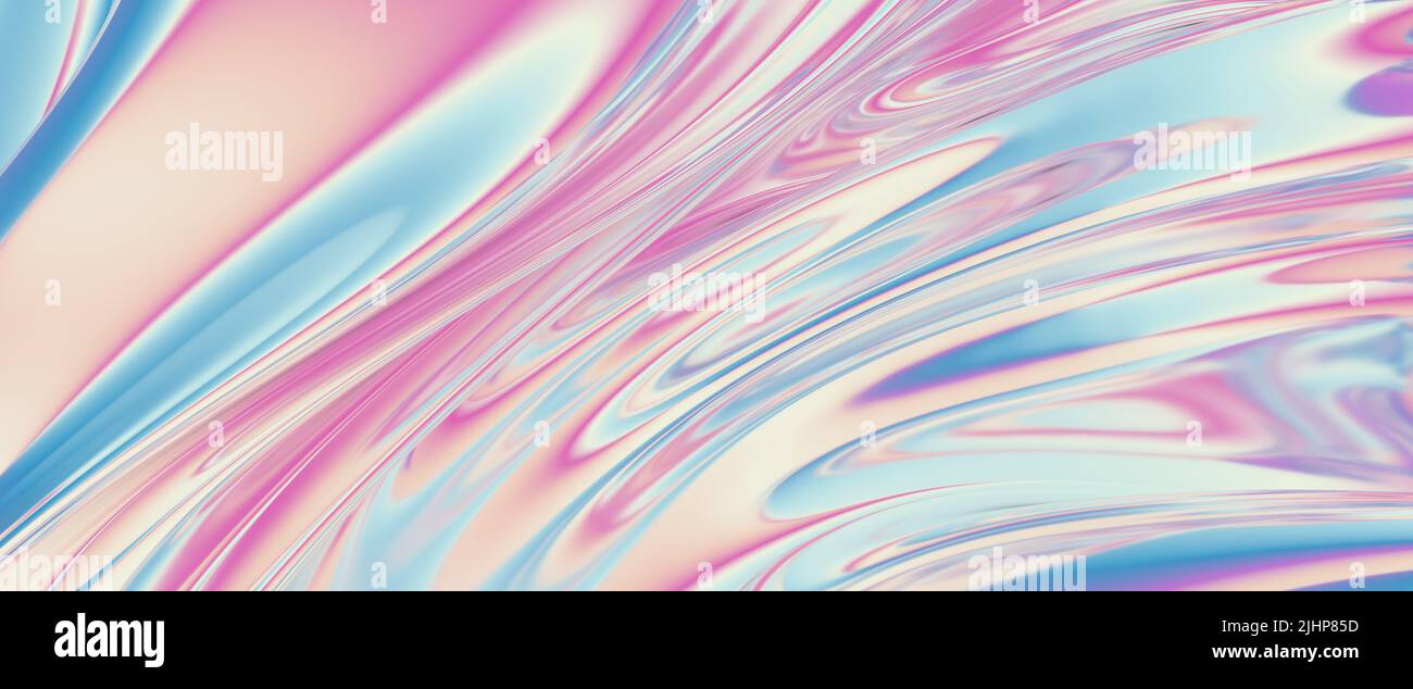 Cloth fabric gradient waves abstract background. Iridescent chrome wavy ...