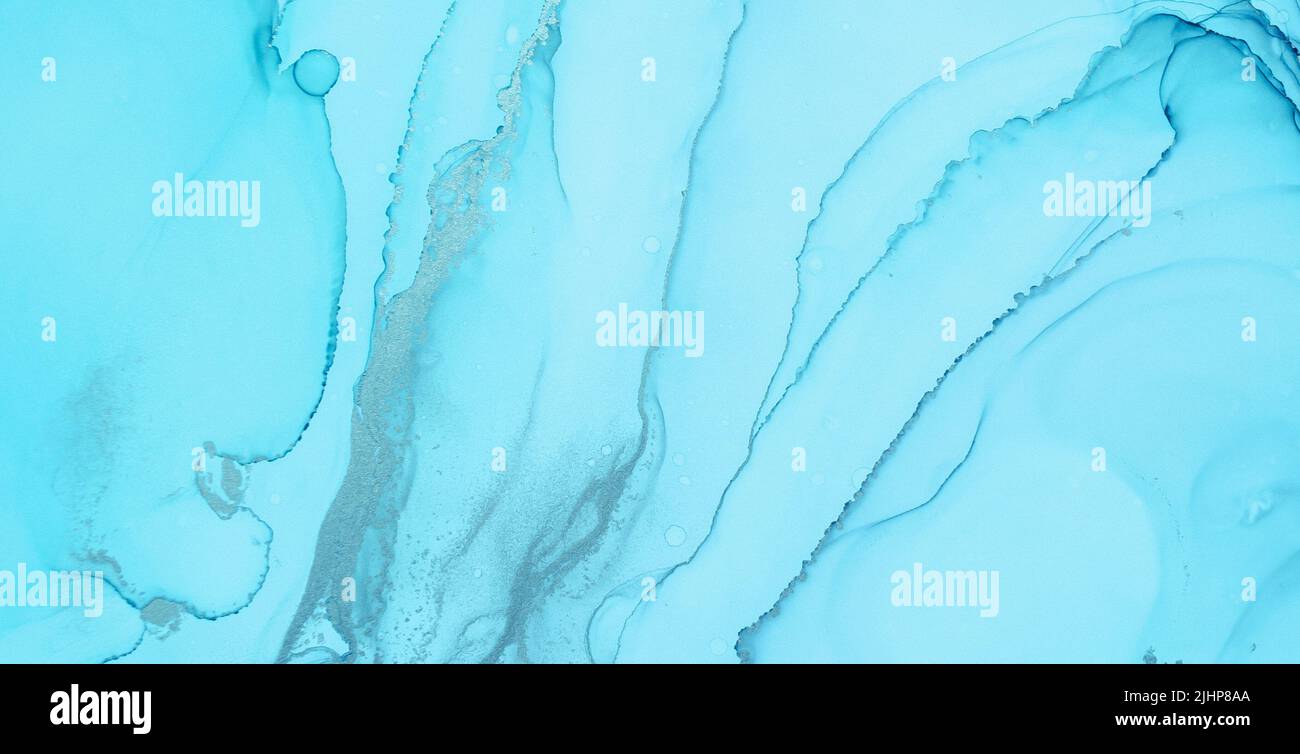 Mixing Inks. Oil Flow Wallpaper. Blue Abstract Pattern. Ink Colours Mix ...