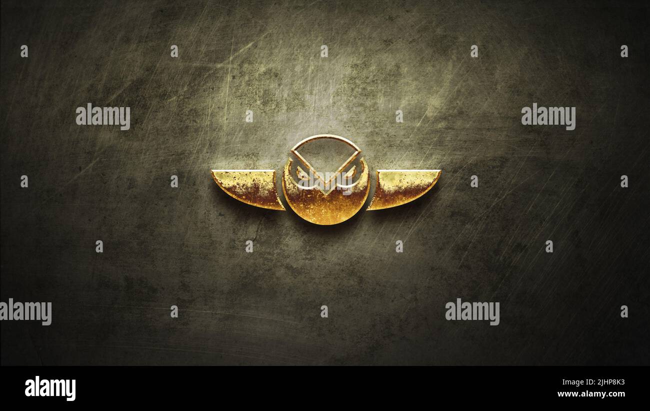 3D rendering cryptocurrency gnosis coin on colorful background ...