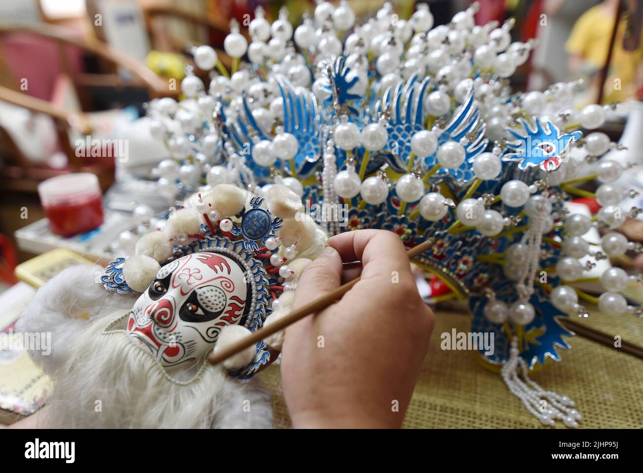 NANJING, CHINA - JULY 20, 2022 - Yan Lei, 55, a facebook inheritor of ...