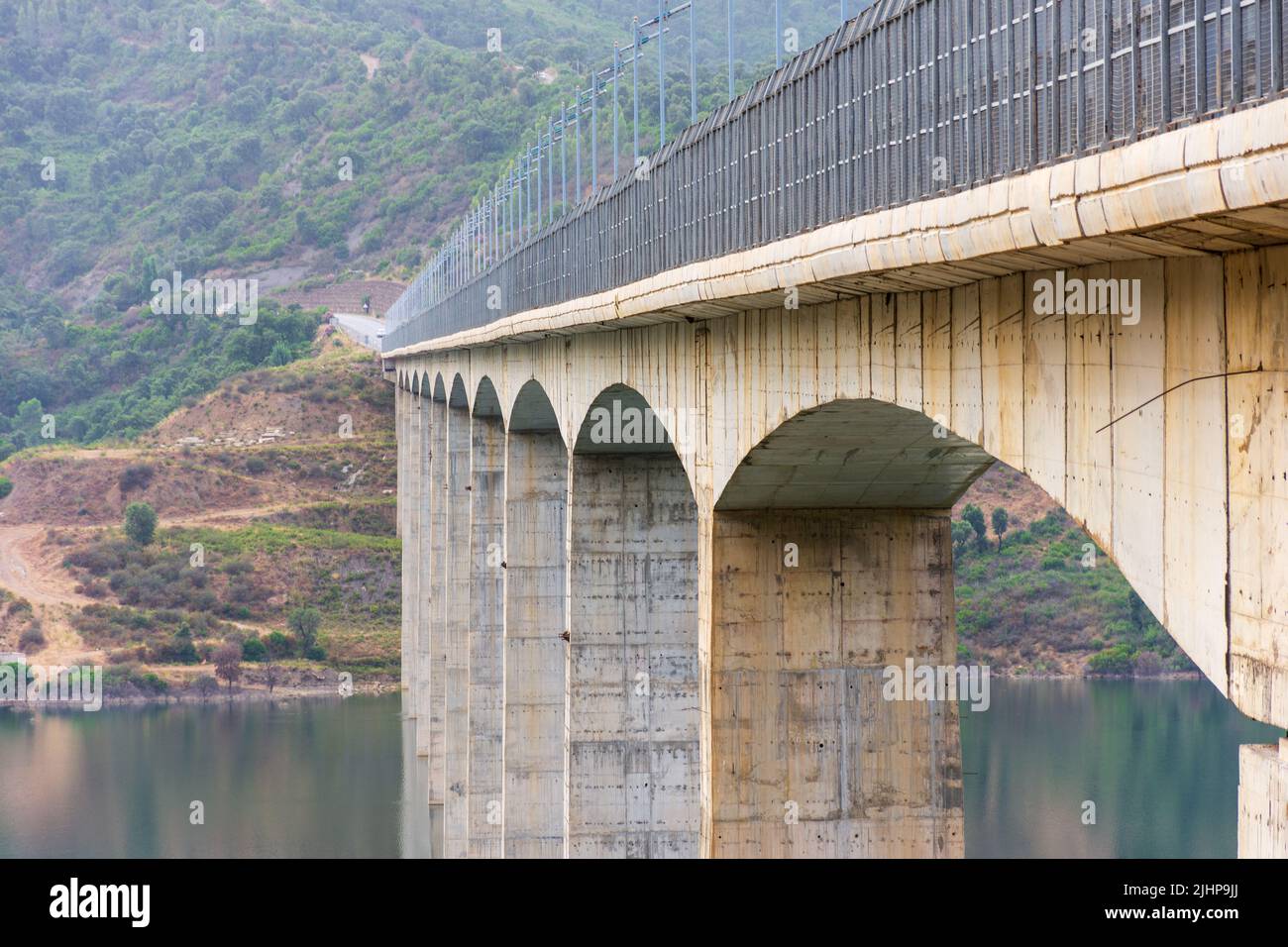 High concrete bridge crossing the dam in Jijel, Algeria Stock Photo - Alamy