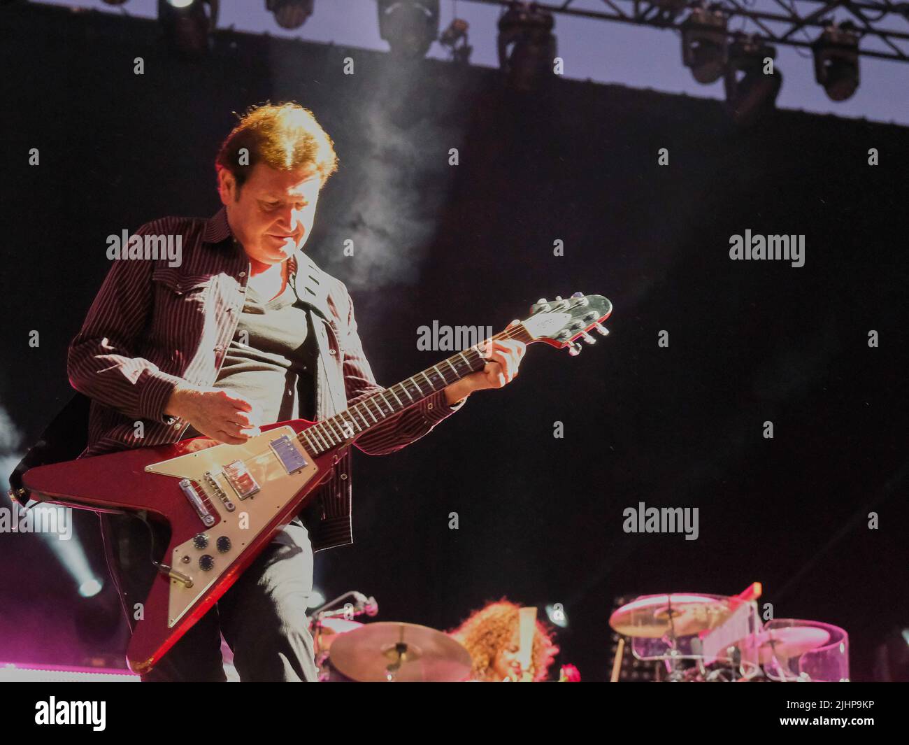 Charlie Burchill during the Music Concert Simple MInds - 40 Years of ...