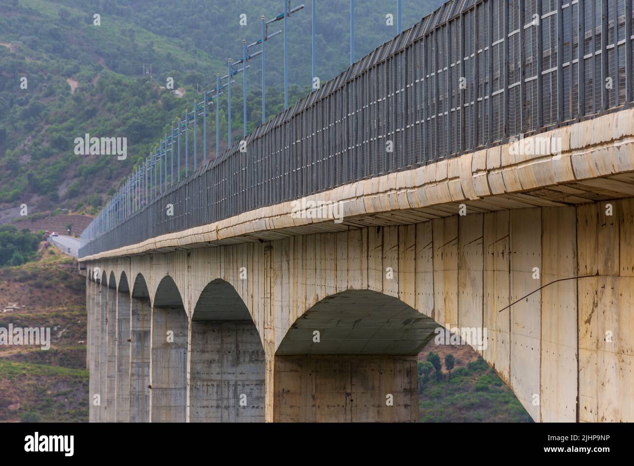 High concrete bridge crossing the dam in Jijel, Algeria Stock Photo - Alamy