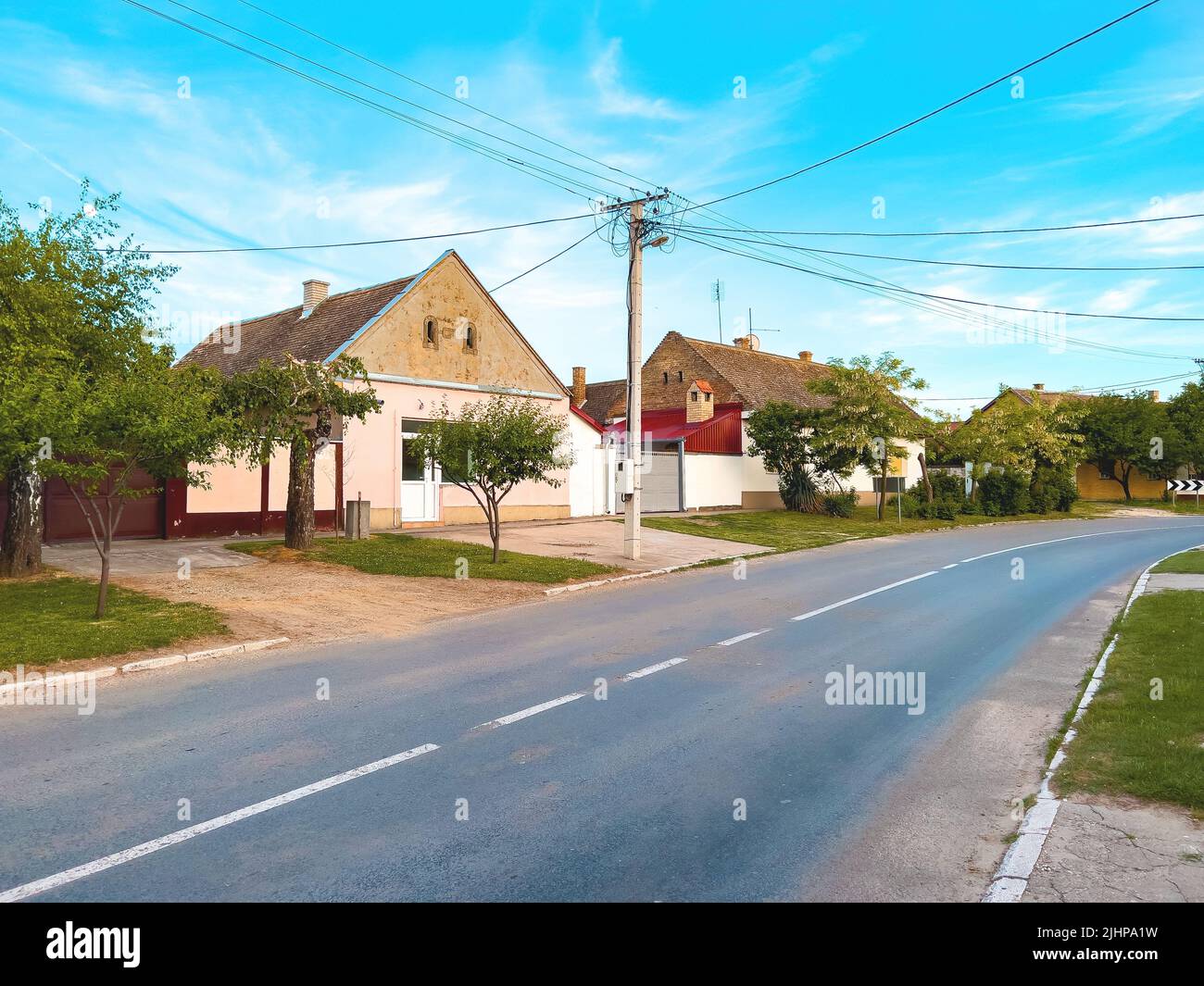 Apatin, Serbia - May 14, 2022: Typical street and house architecture in ...