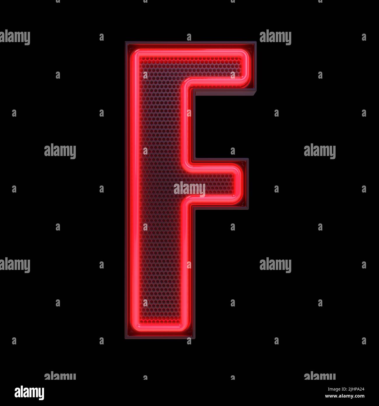 Neon retro Light Alphabet letter F isolated on a black background with ...