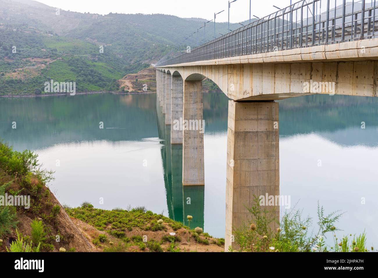 High concrete bridge crossing the dam in Jijel, Algeria Stock Photo - Alamy