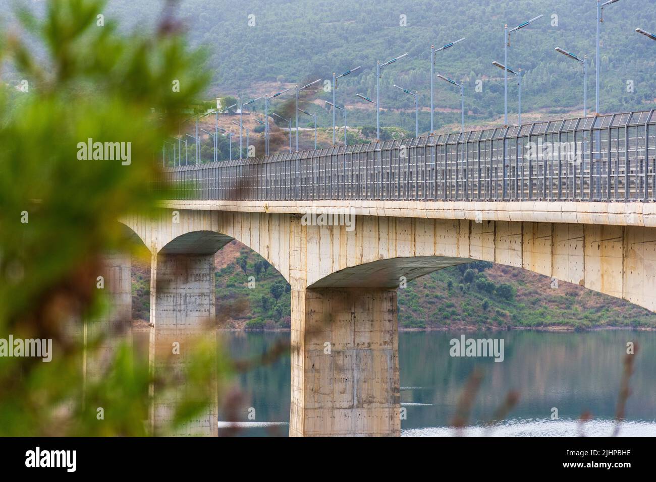 High concrete bridge crossing the dam in Jijel, Algeria Stock Photo - Alamy