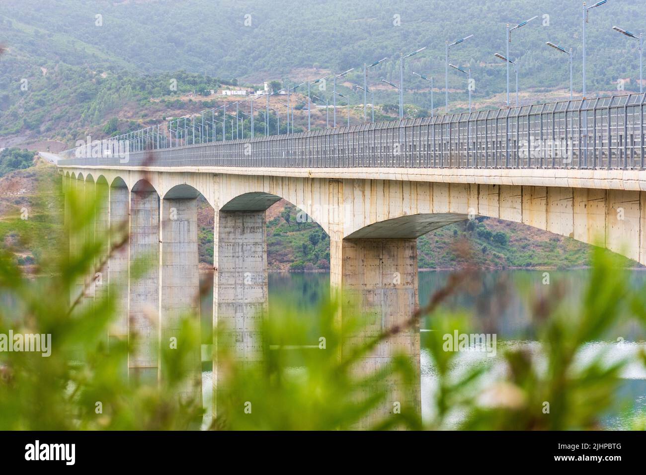 High concrete bridge crossing the dam in Jijel, Algeria Stock Photo - Alamy