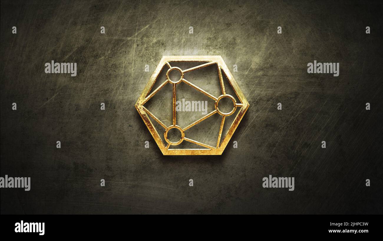 3D rendering cryptocurrency xyo coin on colorful background ...