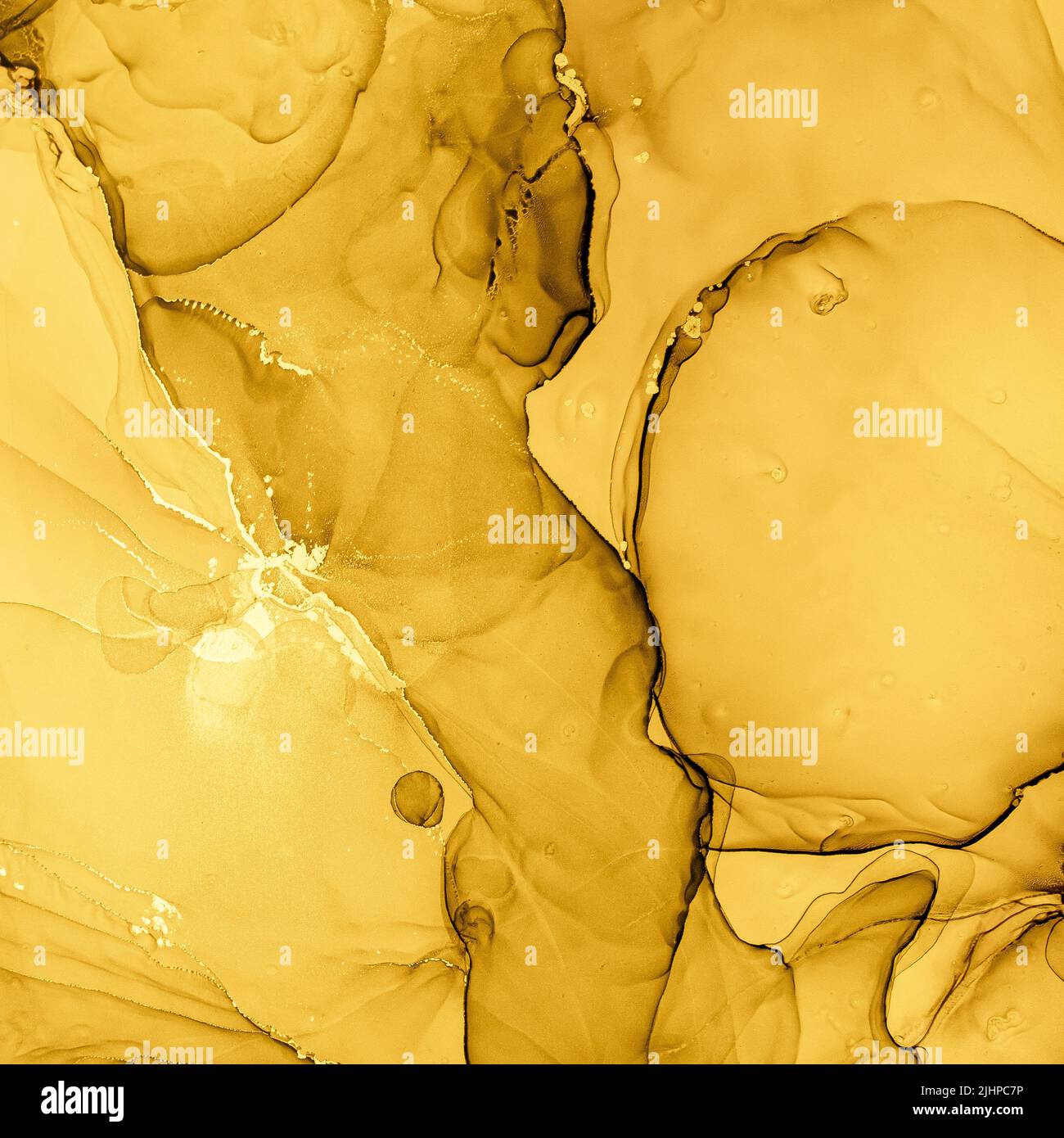 Gold Fluid Art. Marble Abstract Illustration. Alcohol Ink Effect ...