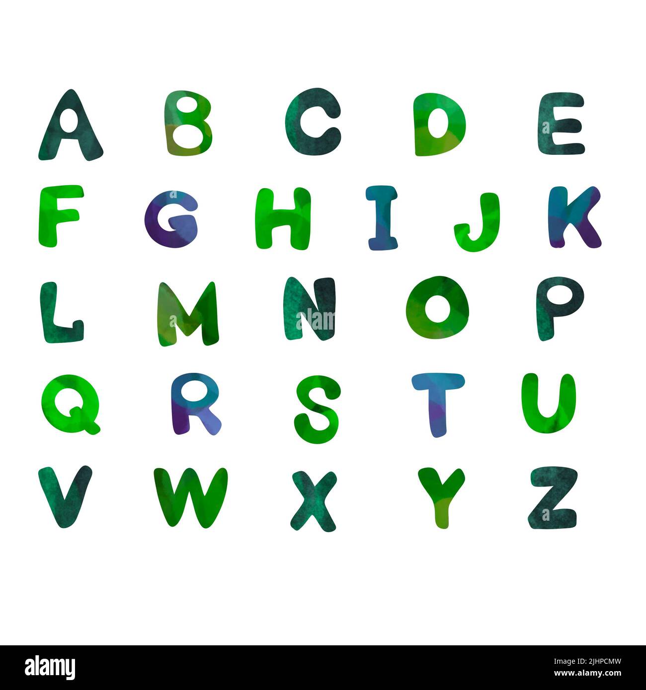 Set English cartoon alphabet for stickers and kids and school ...