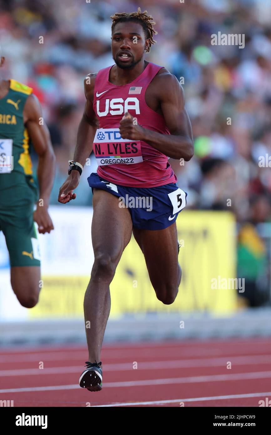 Hayward Field, Eugene, Oregon, USA. 19th July, 2022. Noah Lyles (USA ...
