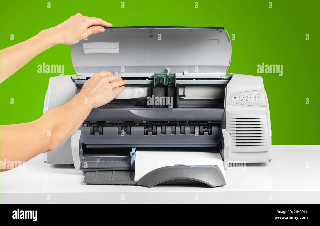 Printer, copier, scanner. Office table Stock Photo - Alamy