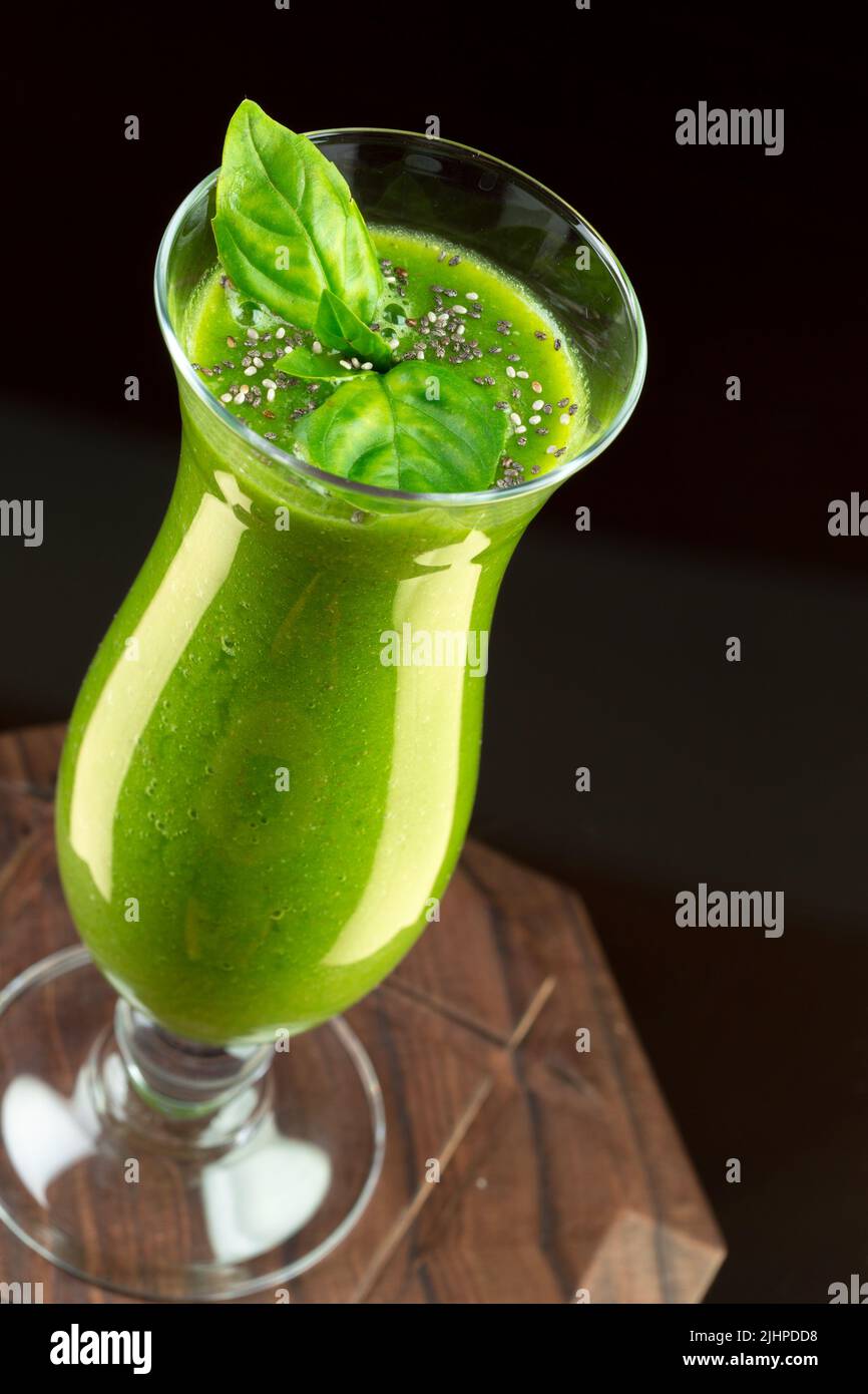 Freshly Made Healthy Green Smoothie Stock Photo - Alamy