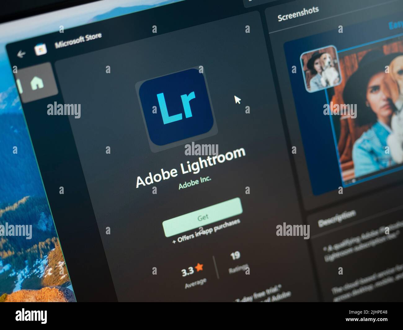 Galati, Romania - June 19, 2022: Adobe Lightroom application available on Microsoft Store for ...