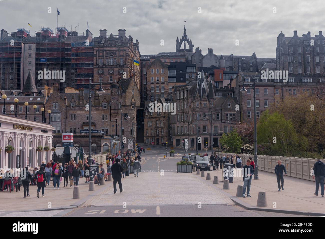 Edinburgh, Scotland - May 7, 2022: Waverley Bridge in Edinburgh, view ...