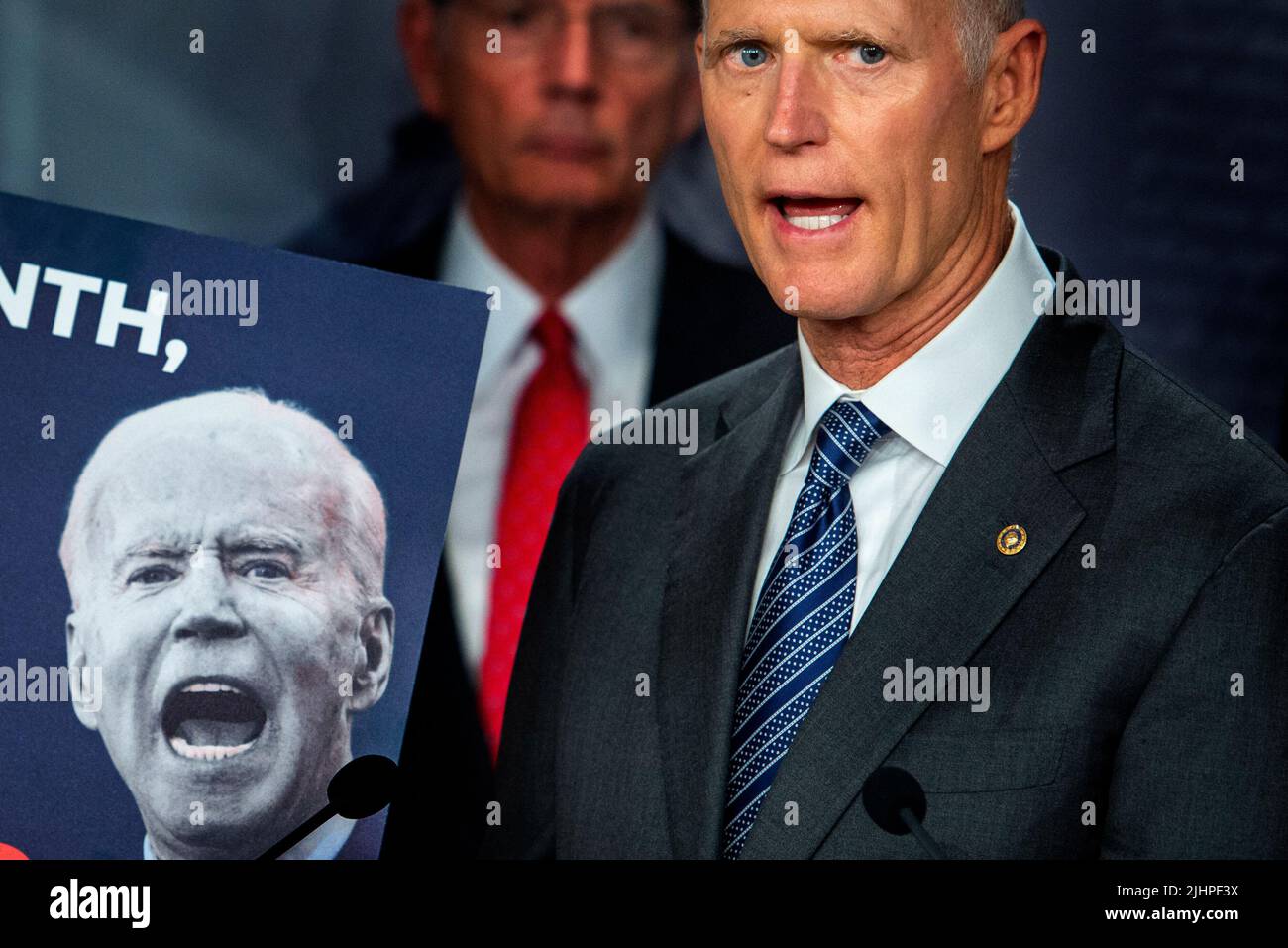 United States Senator Rick Scott (Republican of Florida) offers remarks ...