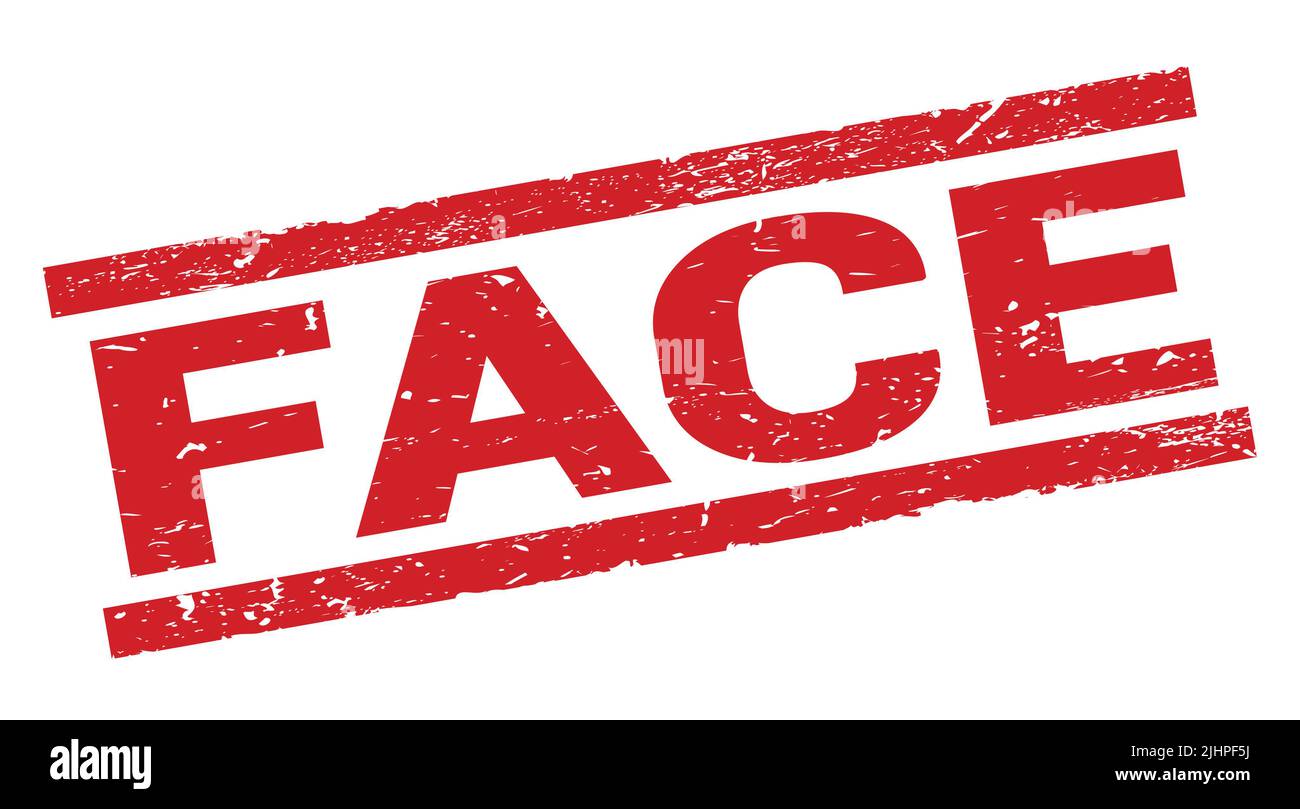 FACE text written on red rectangle stamp sign Stock Photo - Alamy