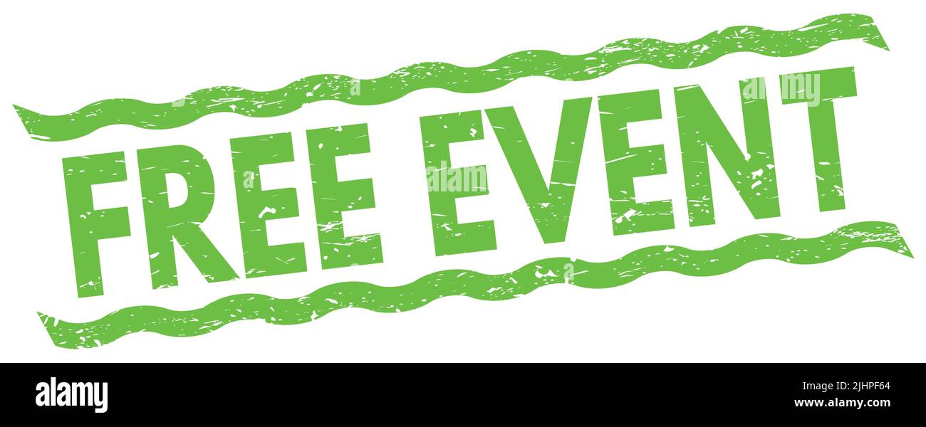 FREE EVENT text written on green lines stamp sign Stock Photo - Alamy