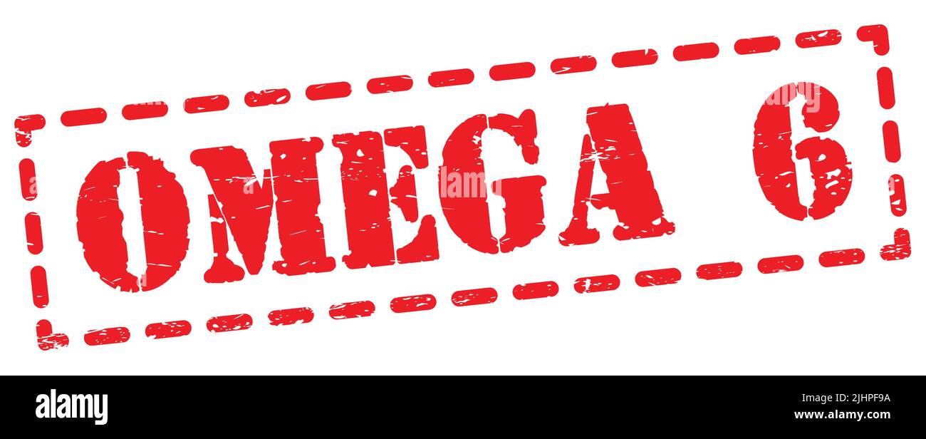 OMEGA 6 text written on red dash stamp sign Stock Photo - Alamy
