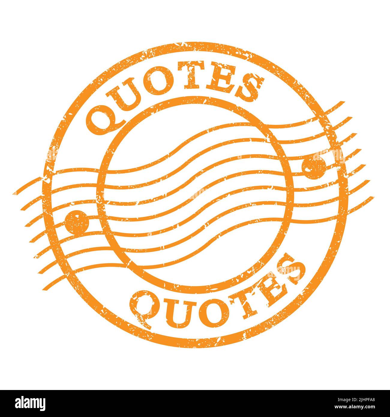 QUOTES, text written on orange grungy postal stamp Stock Photo - Alamy
