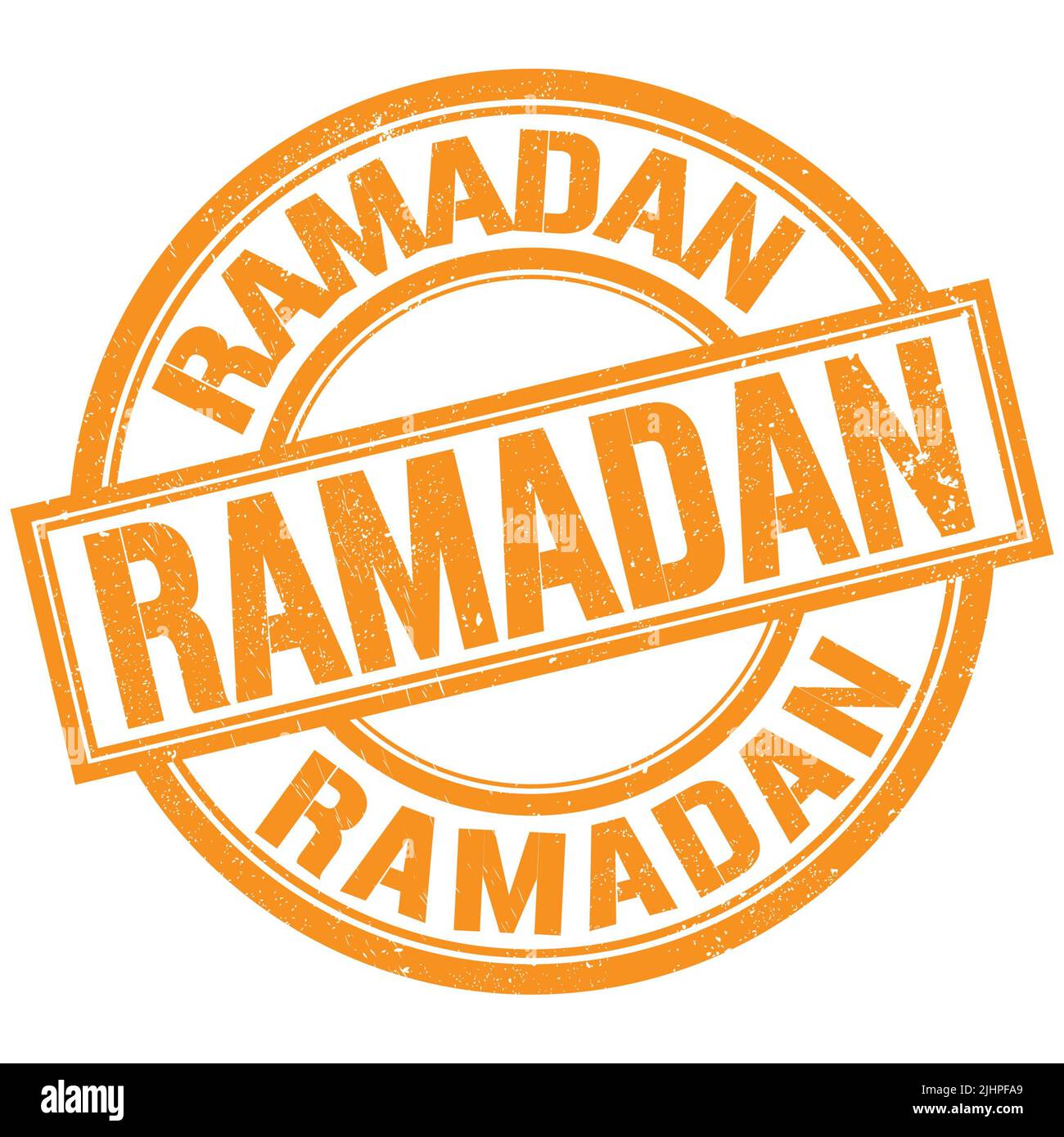 RAMADAN text written word on orange round stamp sign Stock Photo - Alamy