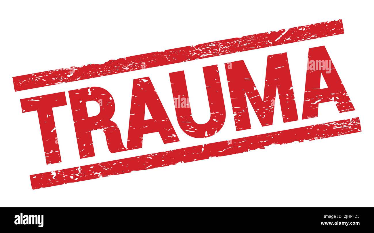 TRAUMA text written on red rectangle stamp sign Stock Photo - Alamy