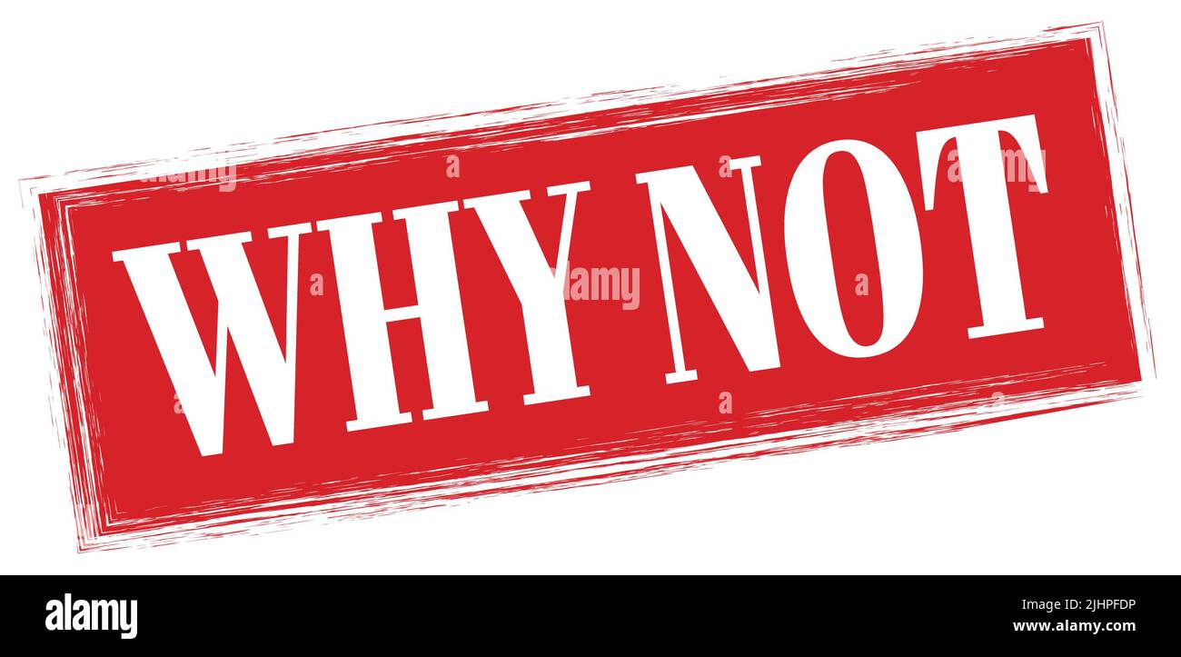 WHY NOT text written on red rectangle stamp sign Stock Photo - Alamy
