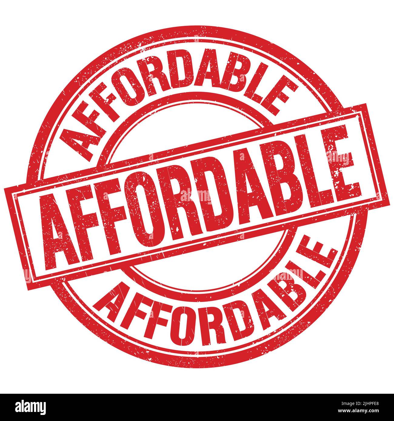 AFFORDABLE text written word on red round stamp sign Stock Photo - Alamy