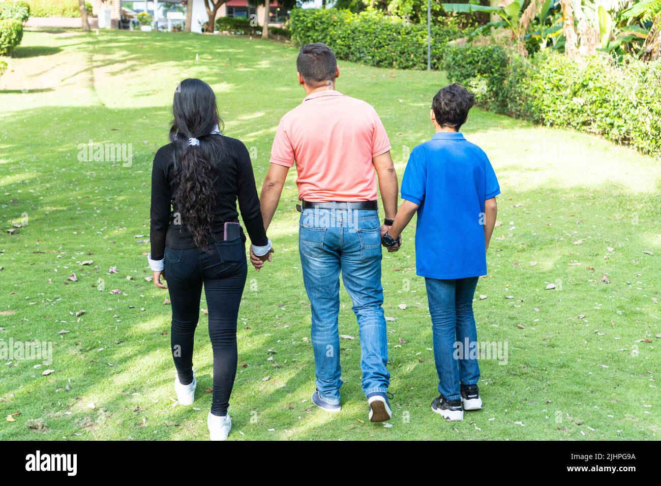 Latin Father With His Two Children Stock Photo - Alamy
